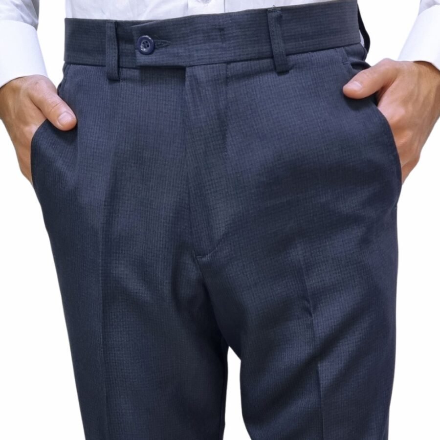 Calça Social Azul Micro Estampa - Camisaria Msstilos
