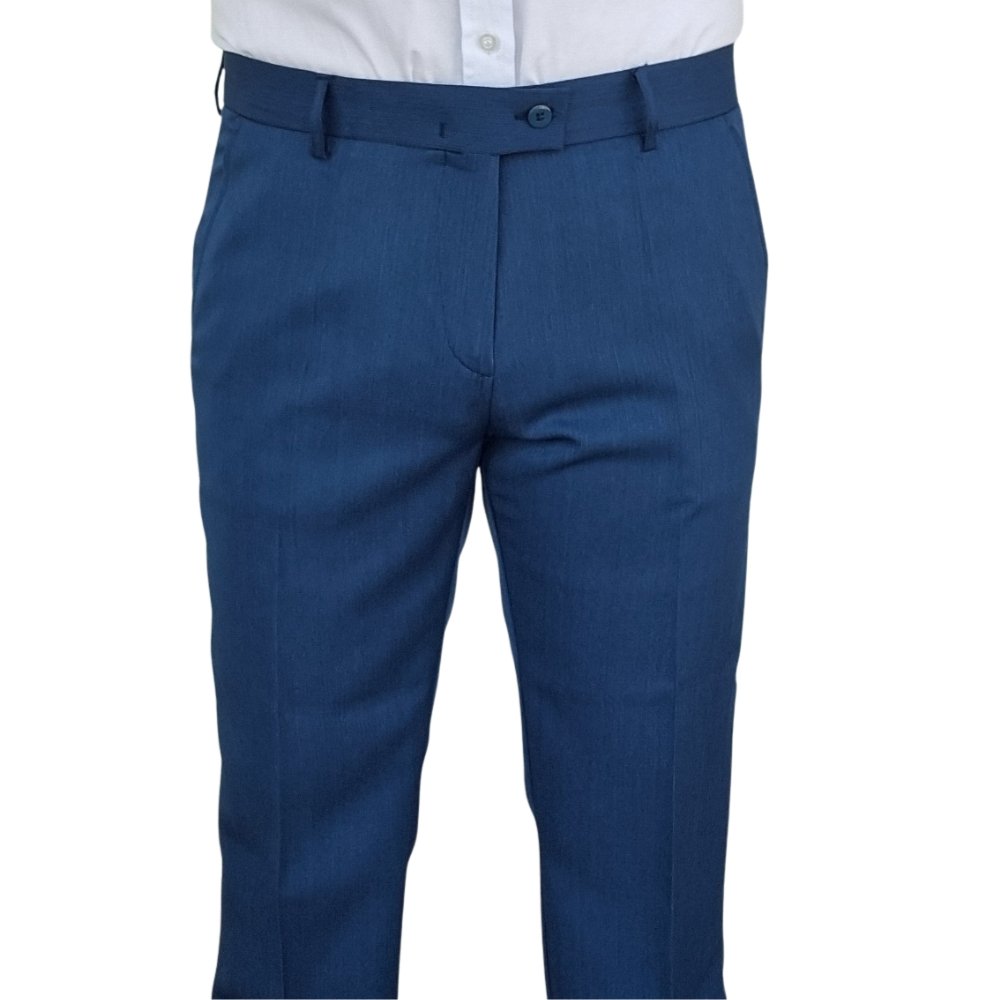 Calça Social Azul Royal Estampa Lisa - Camisaria Msstilos