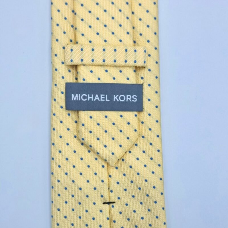 Gravata Marca Michael Kors / Amarela Poa Azul 8,5 cm x 1,48 Cm ...