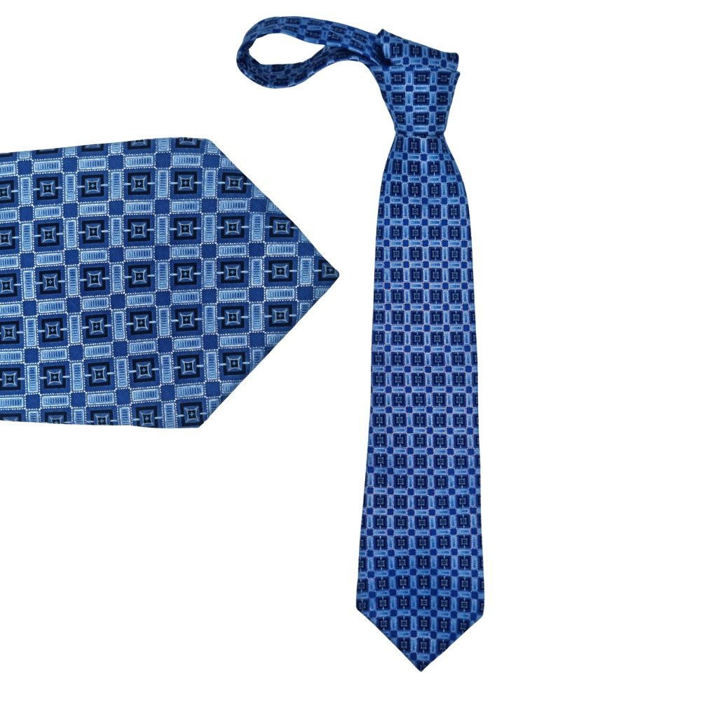 Gravata 100% SEDA Marca - MURANO / Azul - 10 cm x 1,53 Cm Tradicional ...